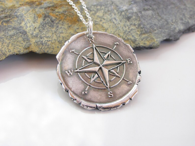 Compass Rose Necklace Hand Made From Fine Silver Sterling - Etsy