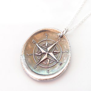Compass Rose Necklace Hand Made From Fine Silver Sterling - Etsy