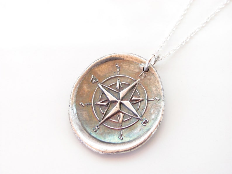 Compass Rose Necklace Hand Made From Fine Silver Sterling - Etsy