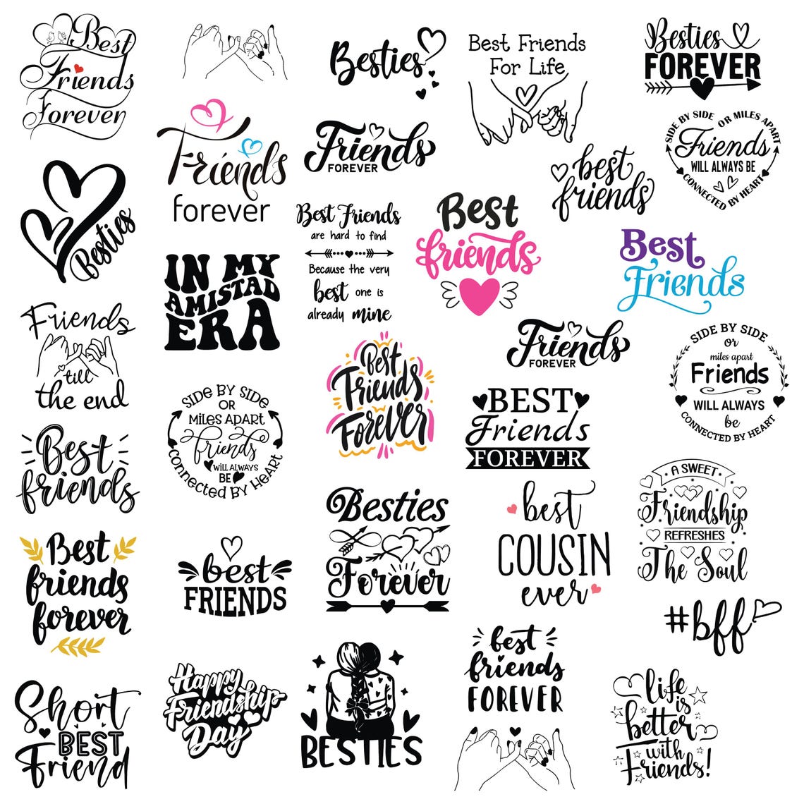 Mega Best Friends Bundle Svg, Best Friends Svg, Bff Svg, Besties Svg ...
