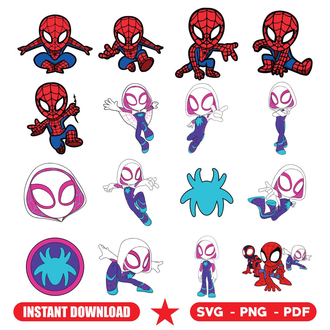 Spiderman Svg Bundle, Spiderman Svg, Spiderman Clipart, Spiderman ...