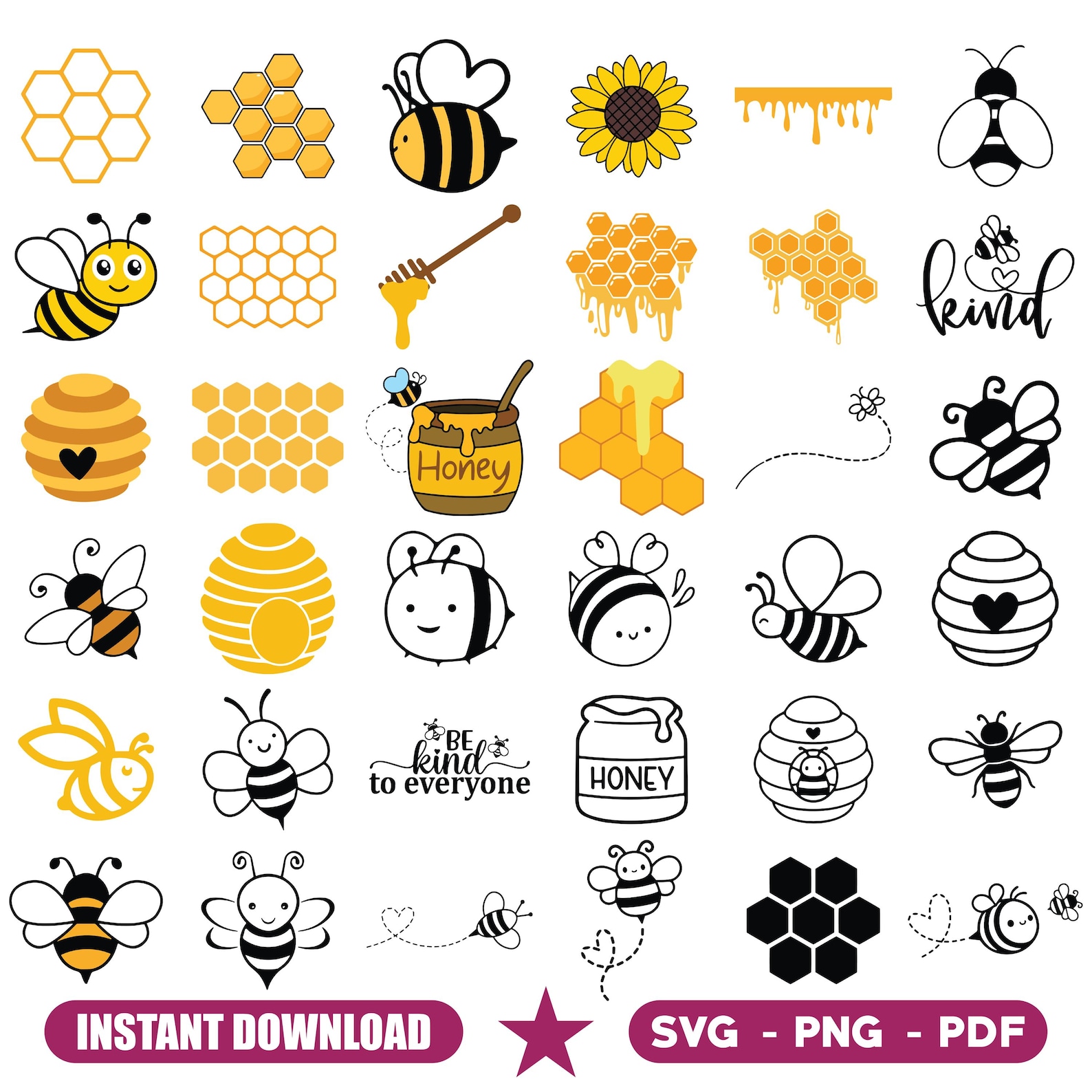 Honey Bee Svg, Bee Svg Bundle, Bee Hive Svg, Bee Png, Honeycomb Svg ...