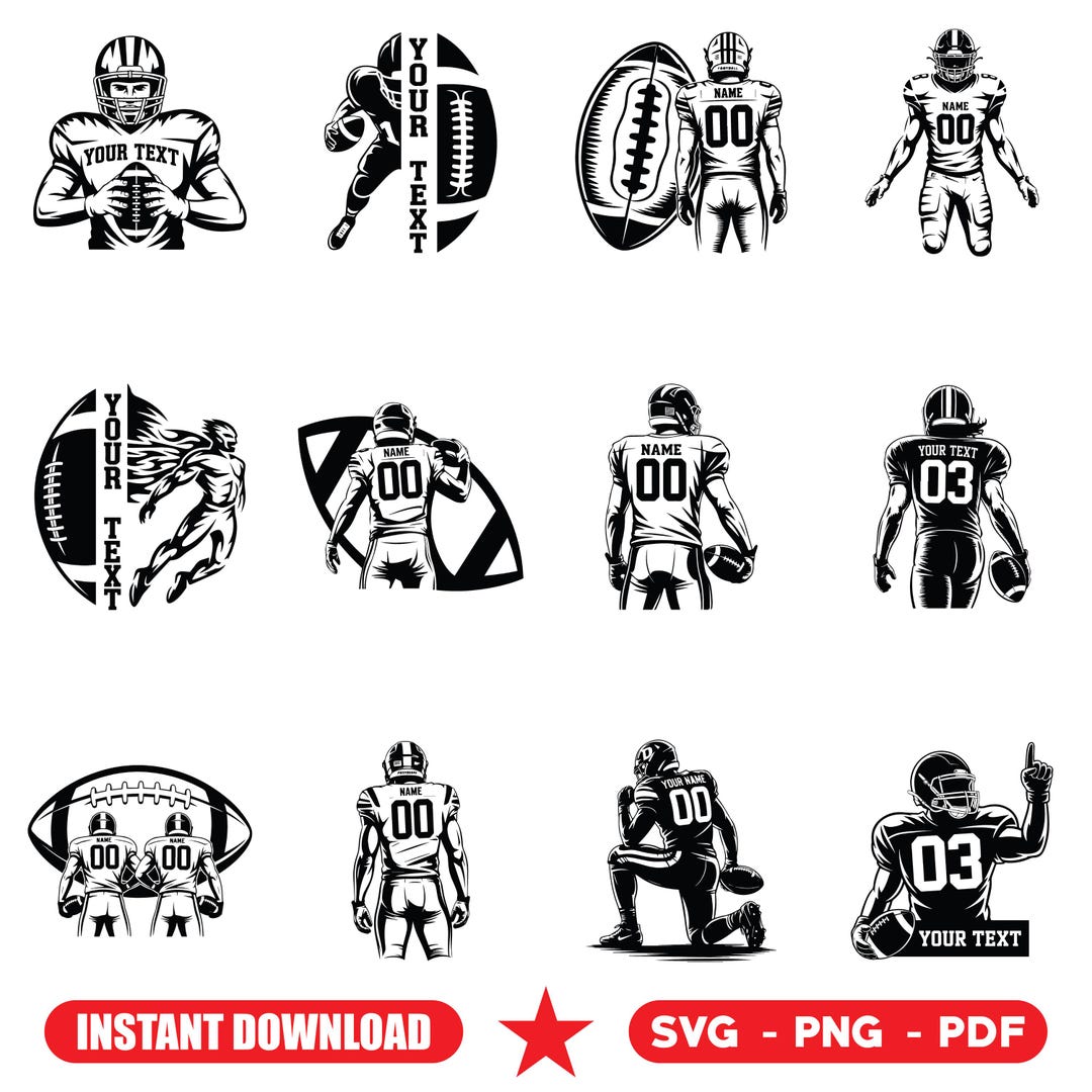Custom Football Player Svg, Football Svg, Football Player Svg, Football ...