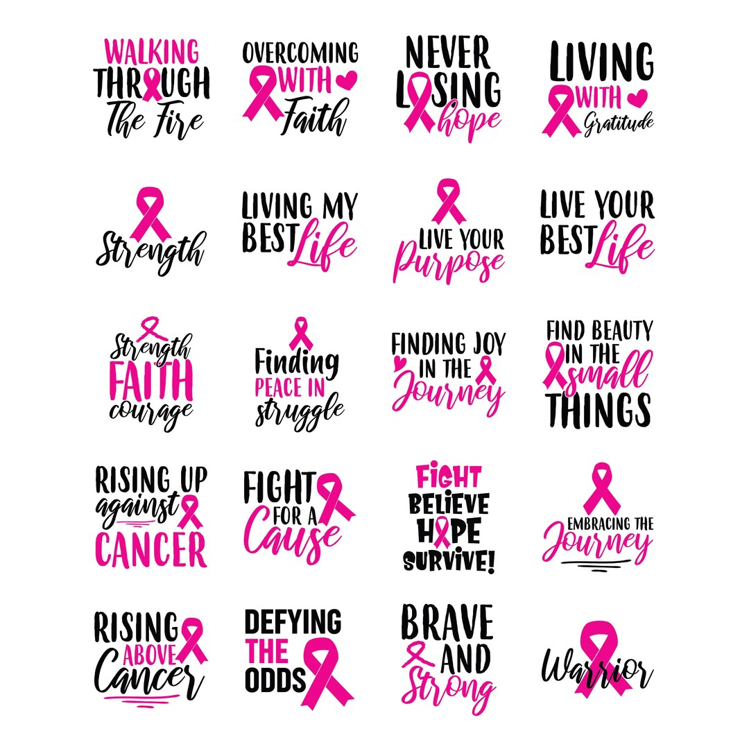 Breast Cancer SVG Designs Bundle, Breast Cancer SVG, Cancer Survivor ...