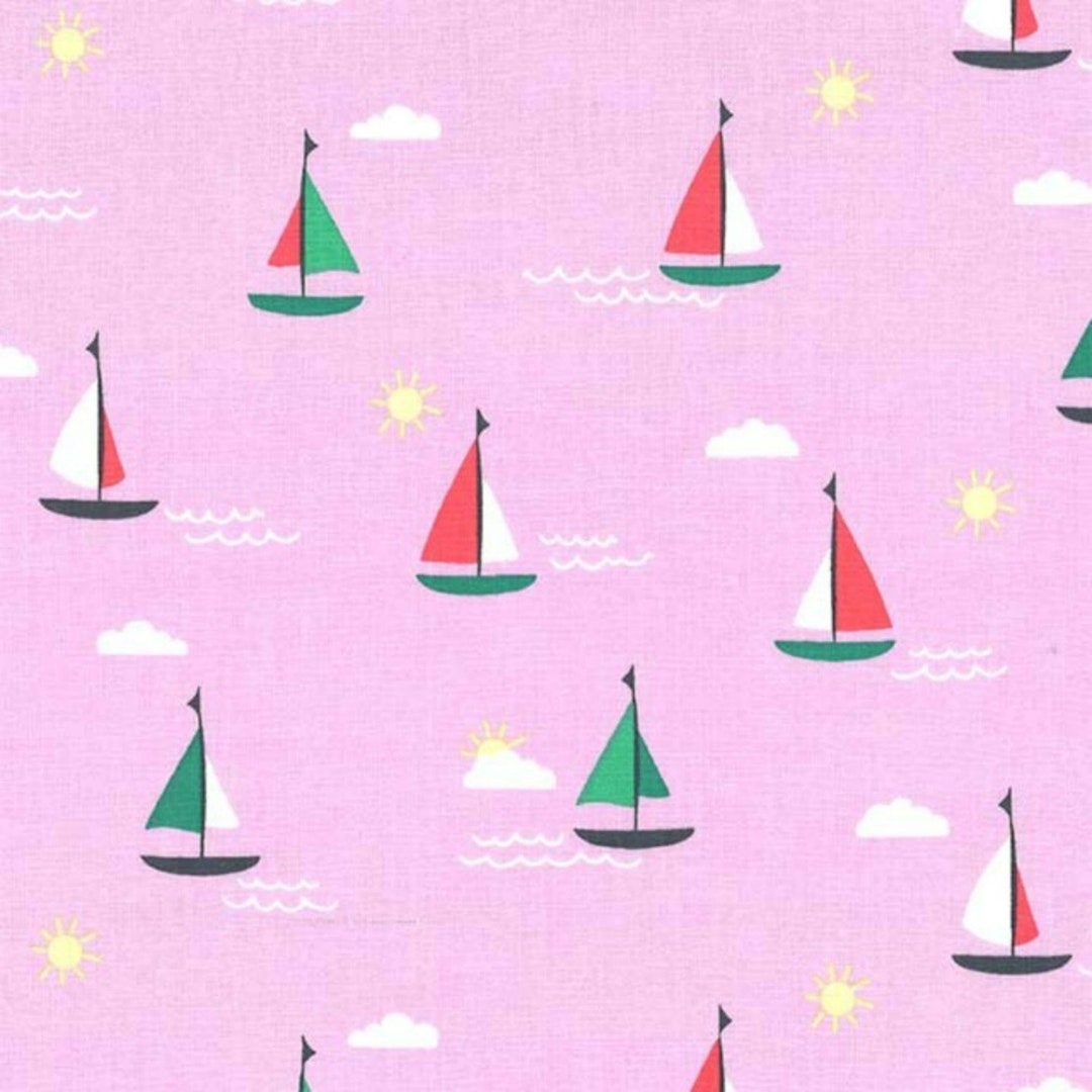 Sunset Cruise Pink - Goat Island - Susan Emory - Michael Miller Fabrics ...