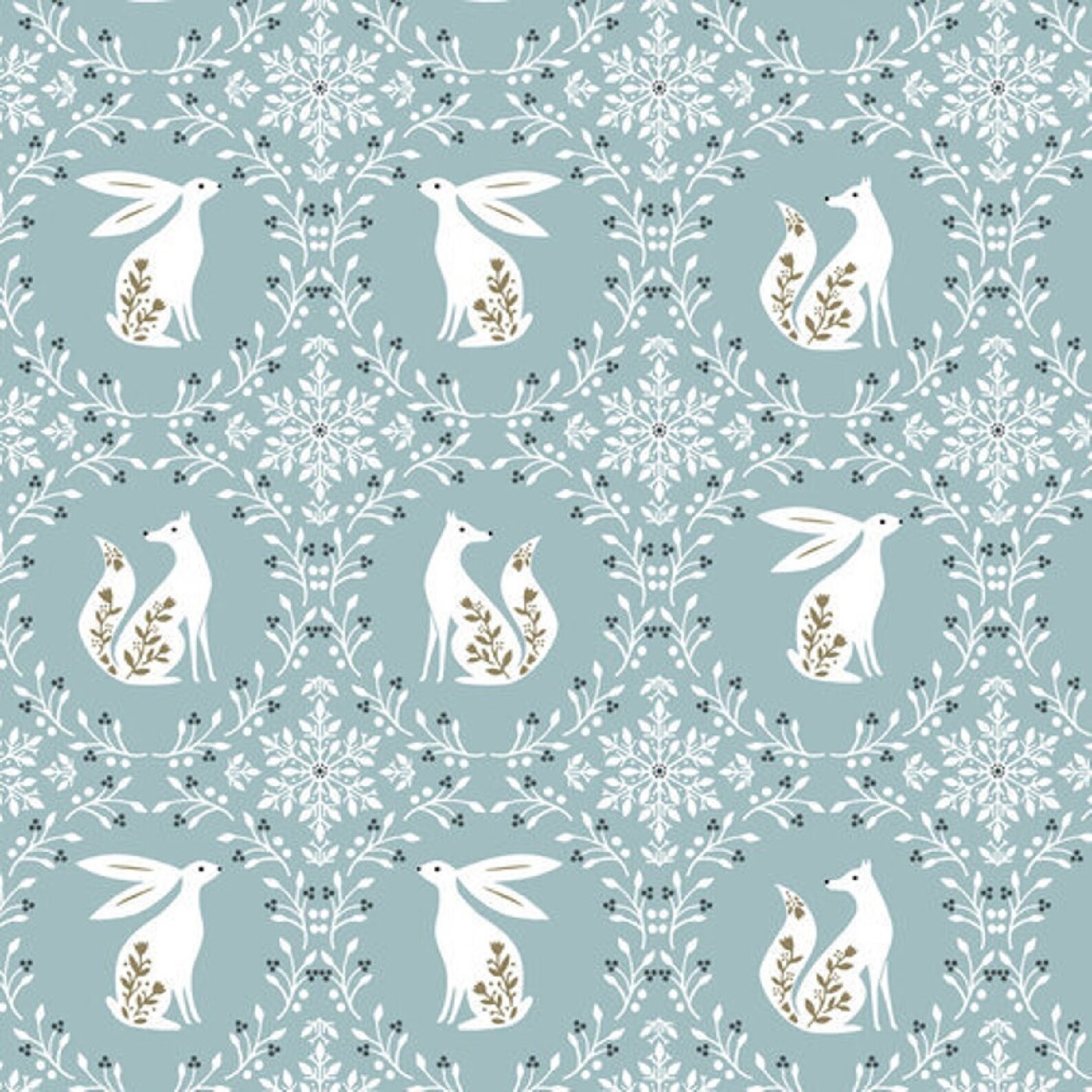 Rabbit and Fox Light Blue METALLIC Starlit Hollow Sian - Etsy