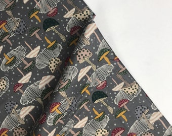 Toad Stools Fabric Frog Finds Shelter by Linsart Toad Stools Frogs ...