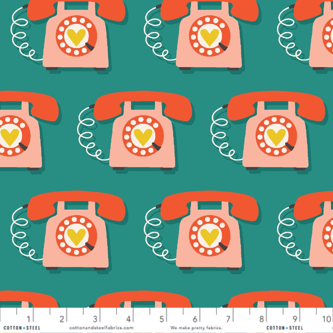 Speed Dial Teal METALLIC East Coast by Megan Kampa for Cotton Steel ...