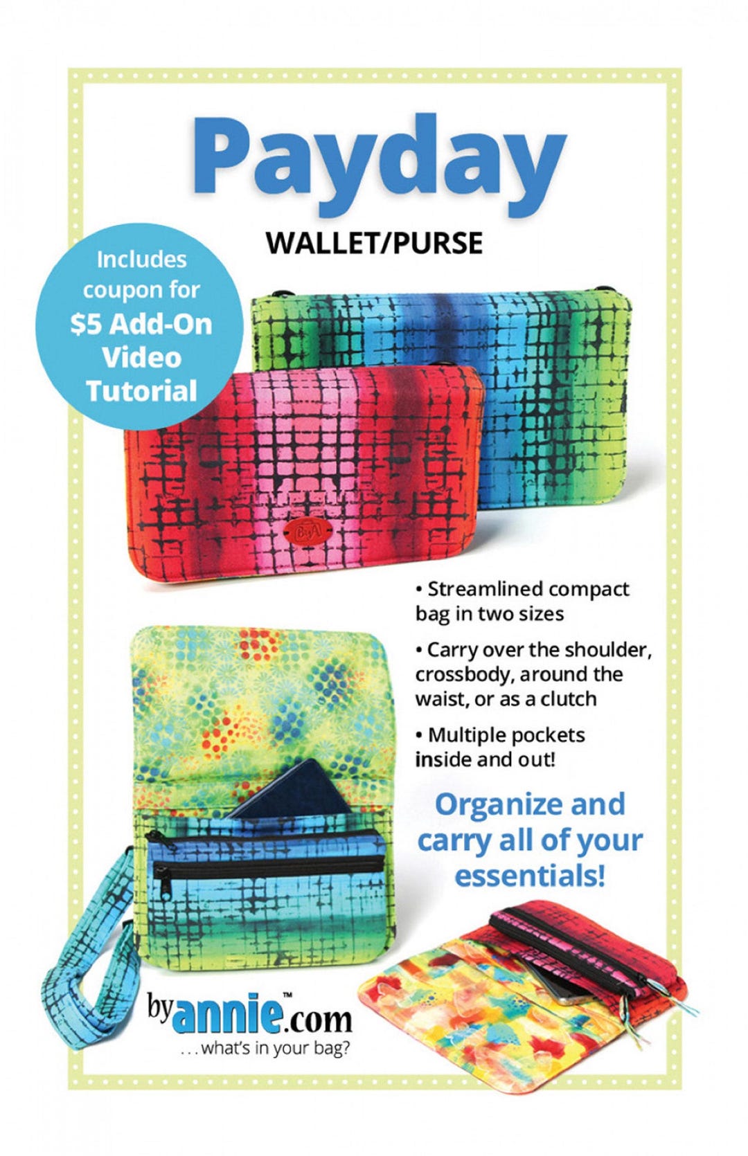 Payday Wallet Sewing Pattern - by Annie - 2 Sizes - Etsy