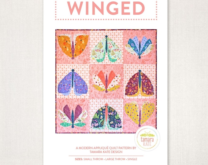 Winged Quilt Pattern Modern Applique Quilt Patterns by Tamara Kate TK109 - Etsy