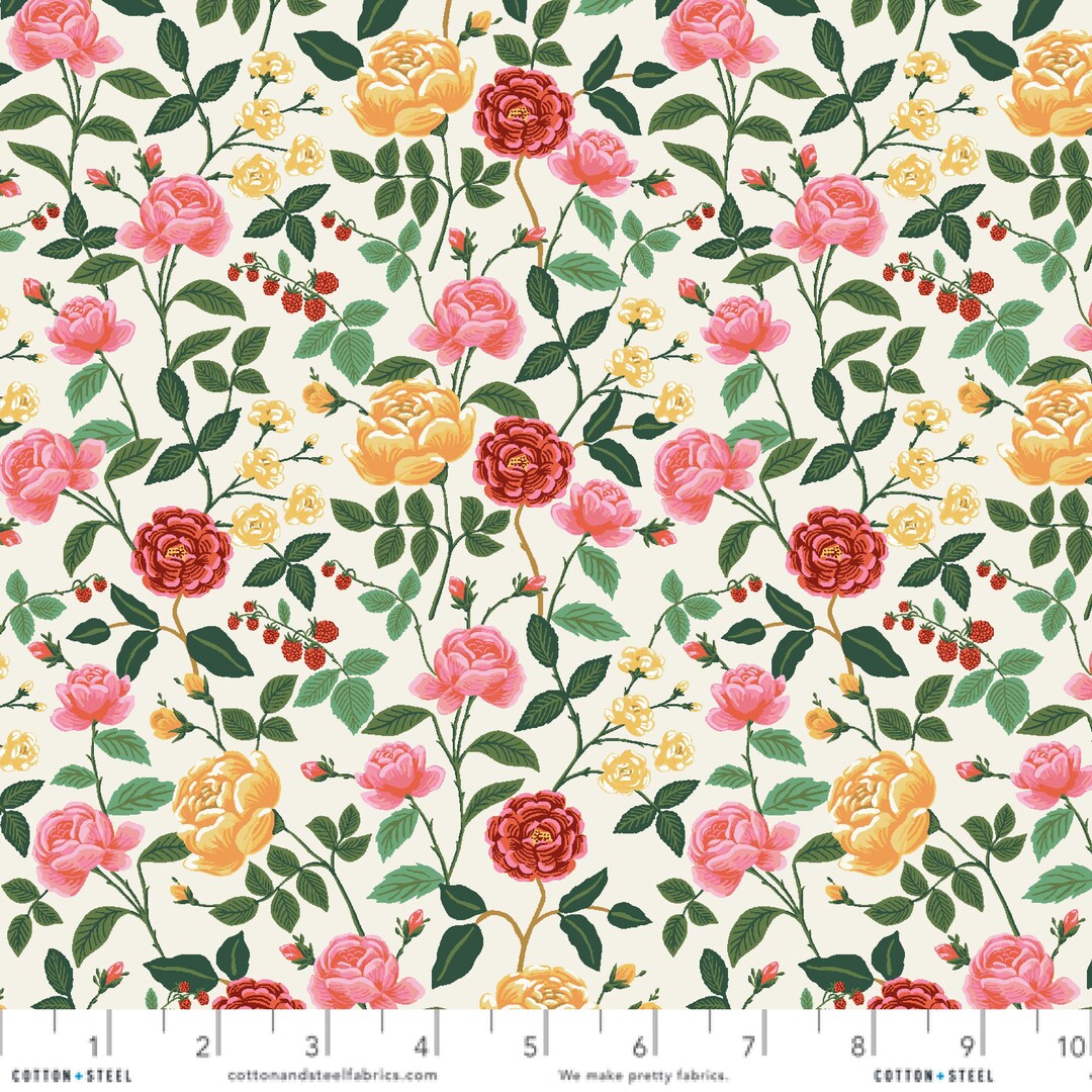 Roses Cream - English Rose - Anna Bond Rifle Paper Co - Cotton + Steel ...