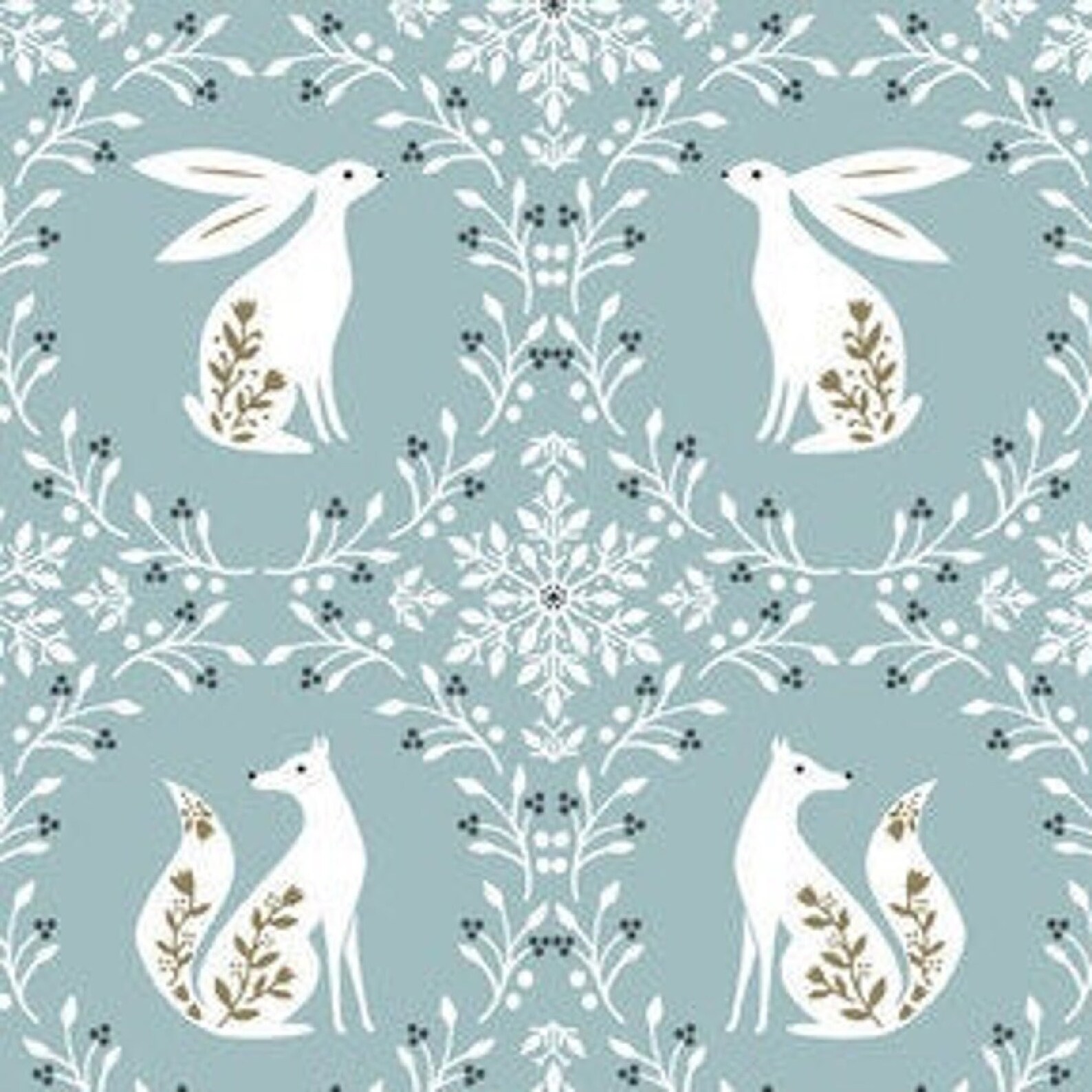 Rabbit and Fox Light Blue METALLIC Starlit Hollow Sian - Etsy