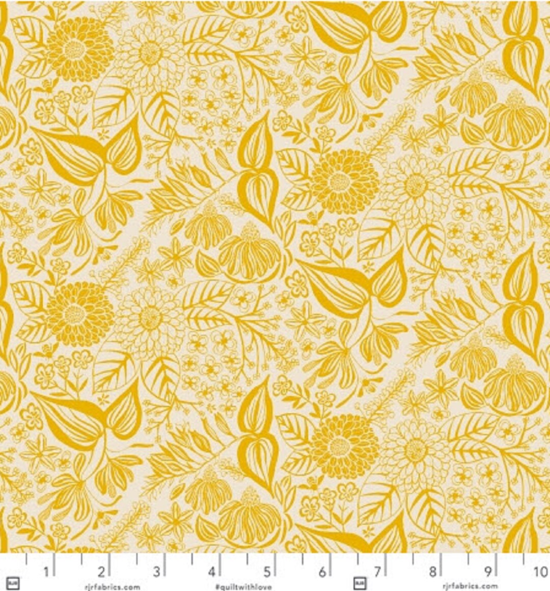 Bee Garden Sunshine Honeybee Garden Elizabeth Halpern RJR Fabrics ...
