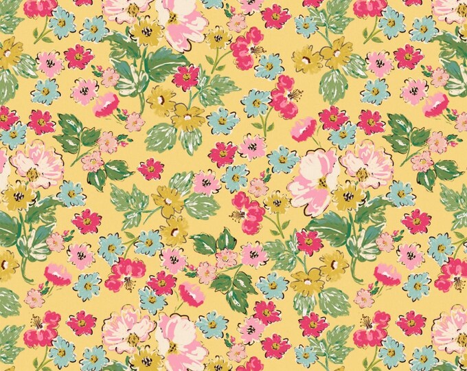 Flower Girl Yellow - Bloom True - Terri Conrad - Poppie Cotton - Fabric ...