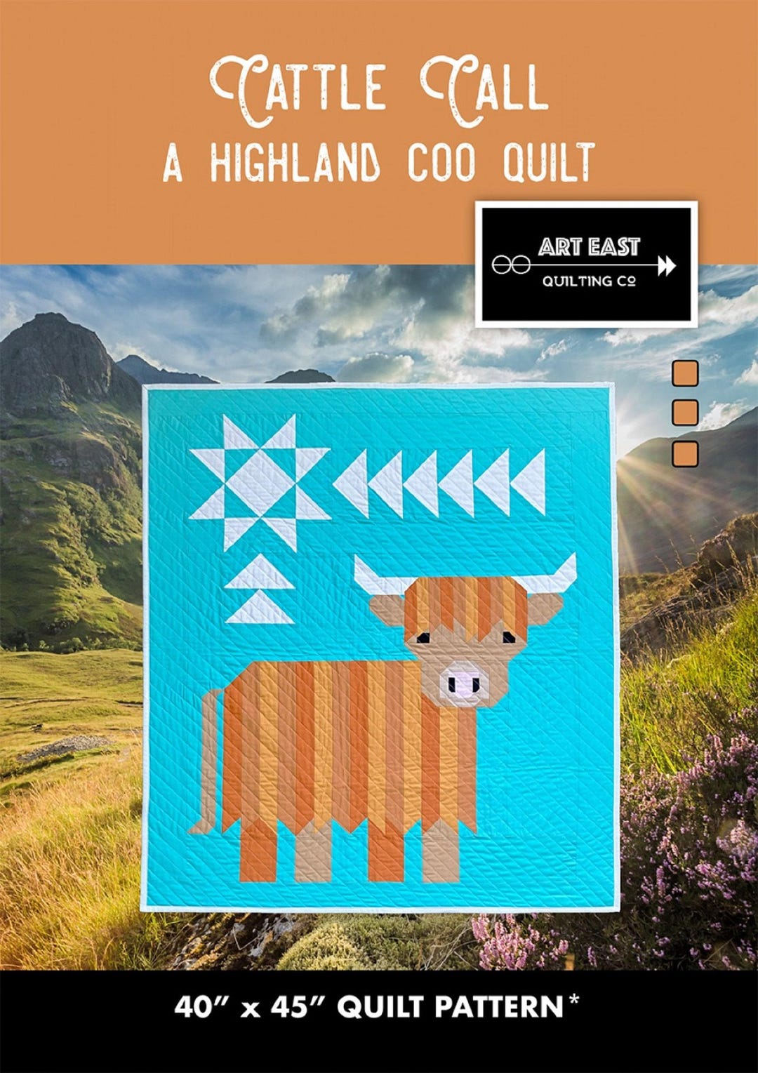 Cattle Call Quilt Pattern A Highland Cow Quilt - Art East Quilting Co ...