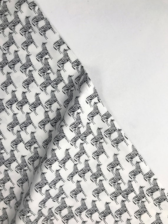 Zebra White ABC Menagerie Wee Gallery Dear Stella | Etsy