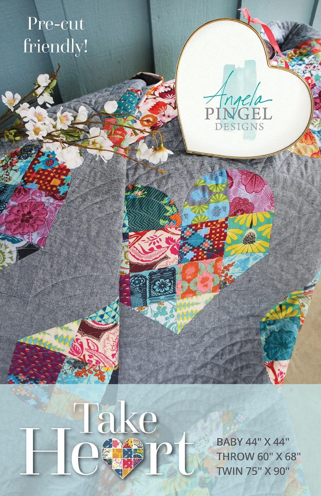 Take Heart Quilt Pattern - Angela Pingel Designs - Scrap or Fat Quarter ...