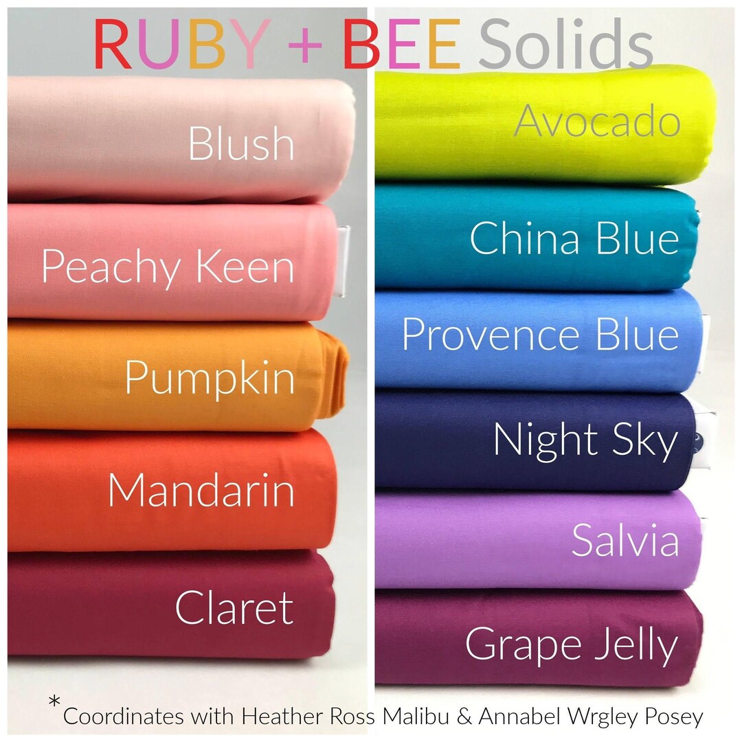 Ruby + Bee Solids - Heather Ross Annabel Wrigley - Coordinates With ...