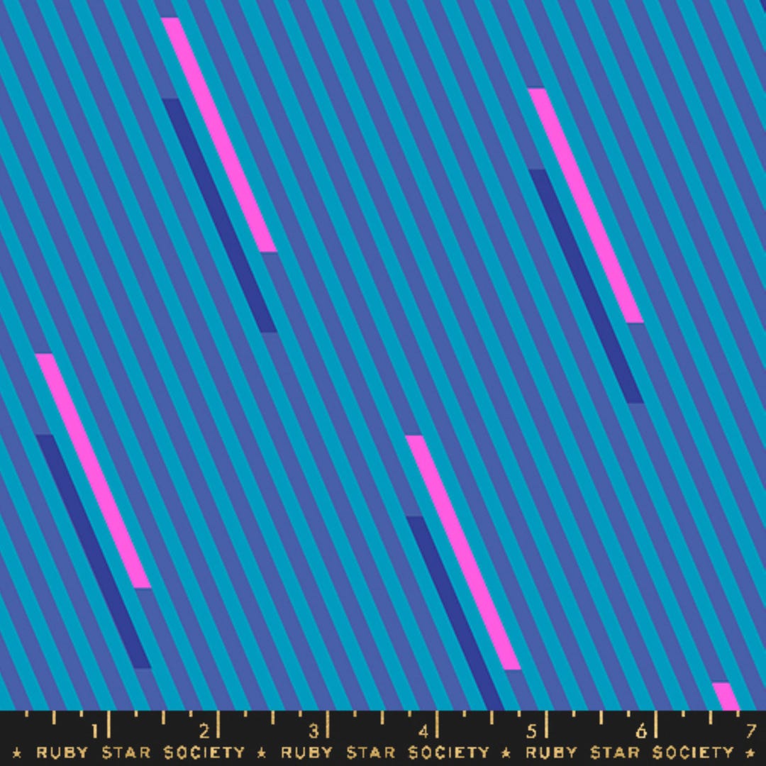 80s Candy Stripe Cerulean - Eye Candy - Sarah Watts - Ruby Star Society ...