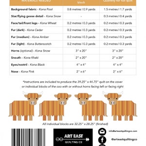 Cattle Call Quilt Pattern A Highland Cow Quilt Art East Quilting Co ...