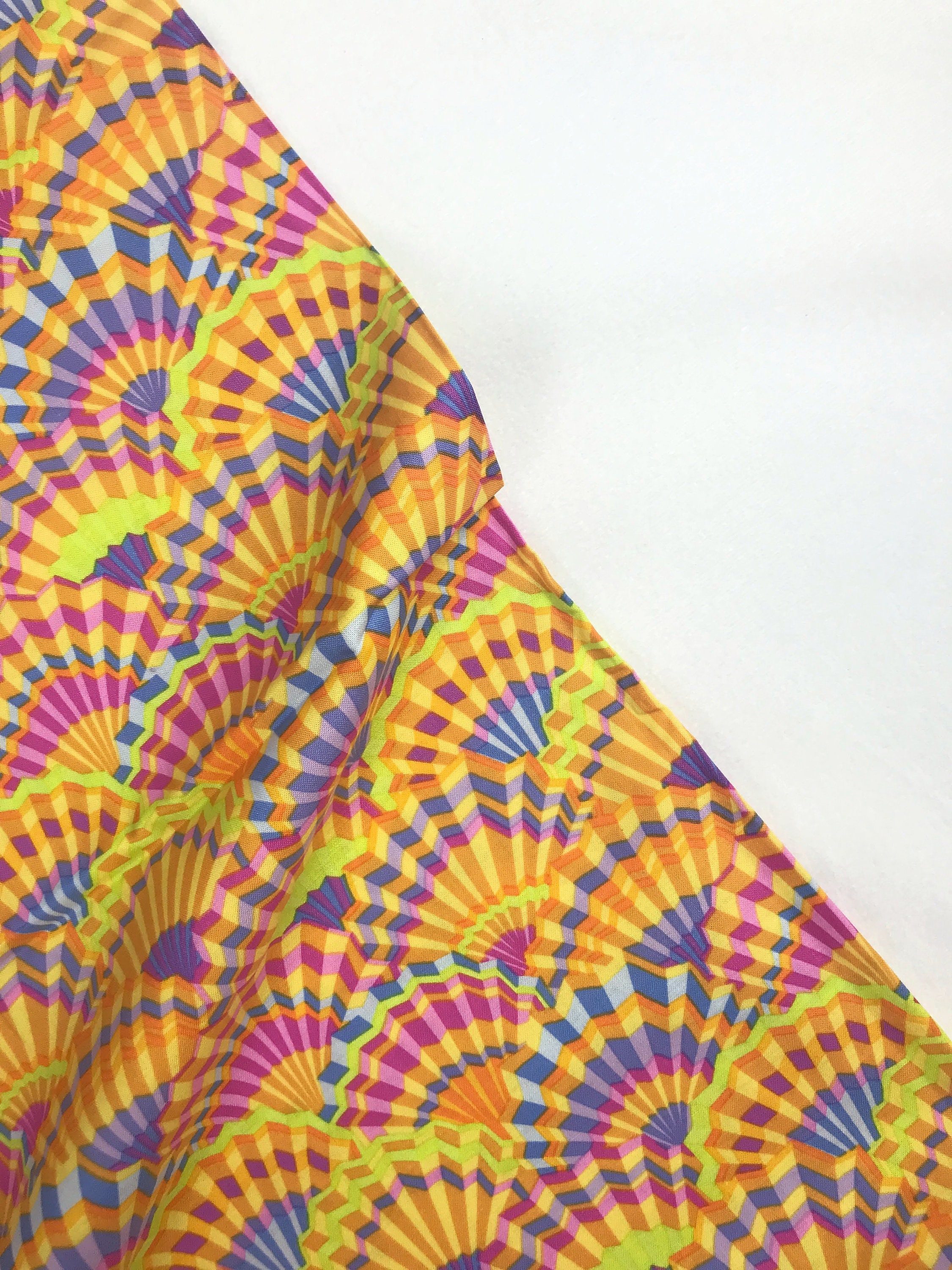 Paper Fans Yellow Kaffe Fassett Collective PWGP143 100% - Etsy