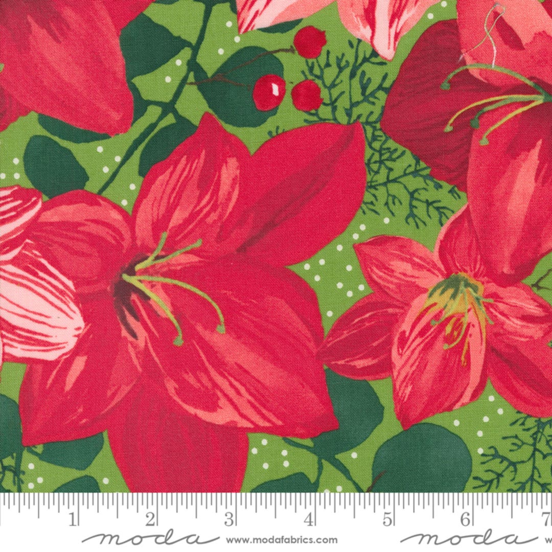 Christmas Lily Chartreuse - Winterly - Robin Pickens - Moda - Quilters ...
