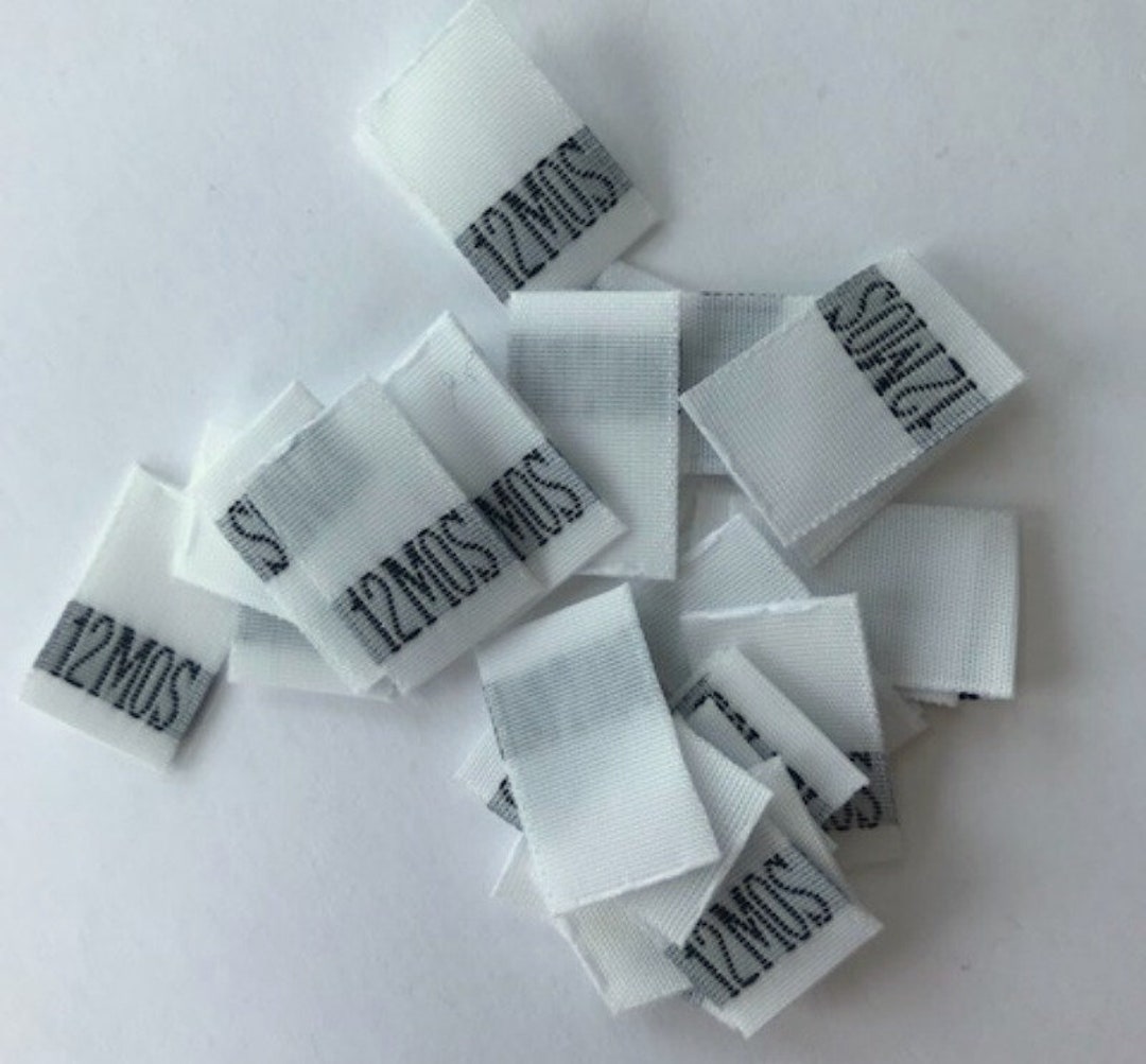 Woven Size Labels - 12 Month - Set of 30 Labels - Etsy