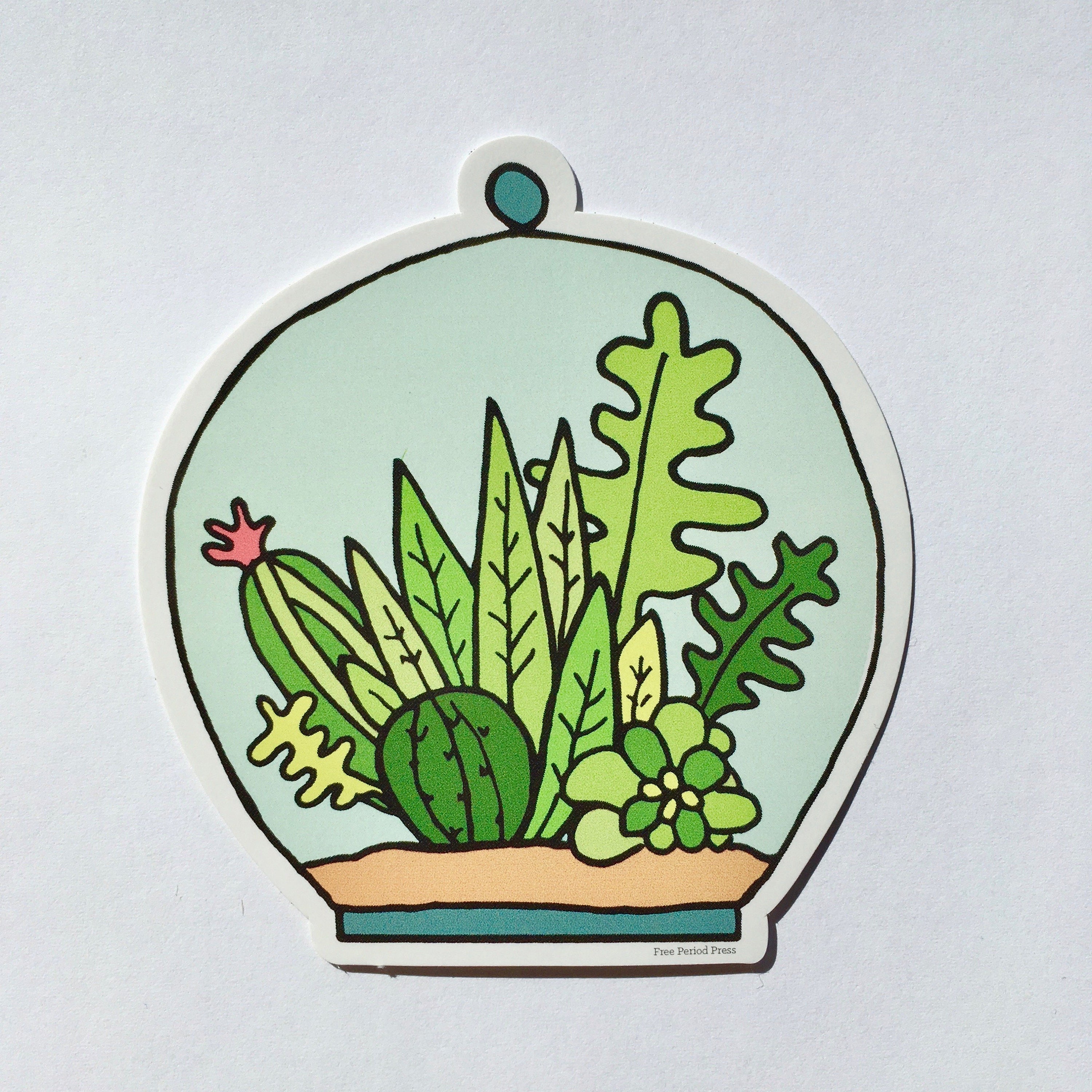 Cactus Terrarium Vinyl Sticker: Plant Decal for Laptop, Planner - Etsy