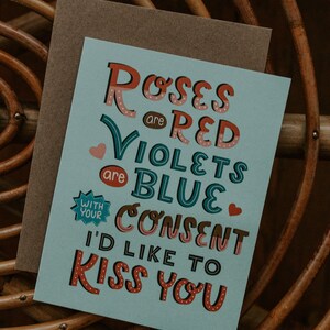 Roses Are Red Consent Card: Healthy Love Valentine's Day Greeting - Etsy