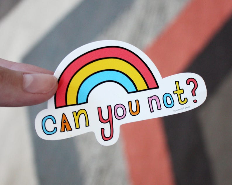 Can You Not? Rainbow Vinyl Decal Sticker | Vinyl Decal Stickers for ...