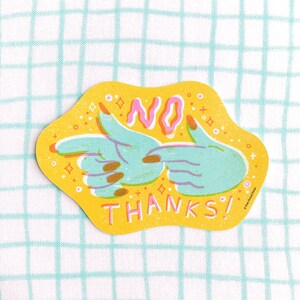 No Thanks! Vinyl Decal Sticker | Vinyl Decal Stickers for Laptops ...