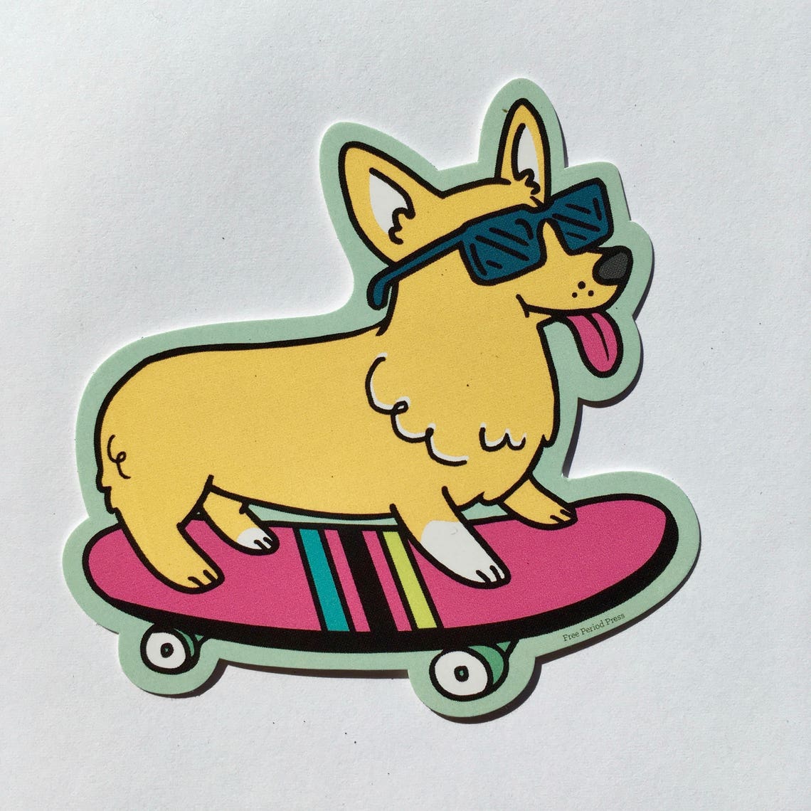 Skateboarding Corgi Dog Vinyl Decal Sticker Corgi Laptop | Etsy