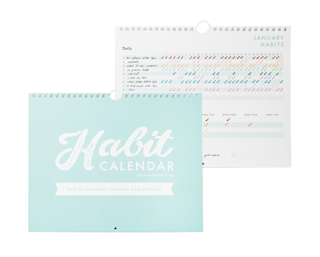 Habit Tracker Calendar & to Do List Planner | 8"x10" Spiral Bound Habit ...
