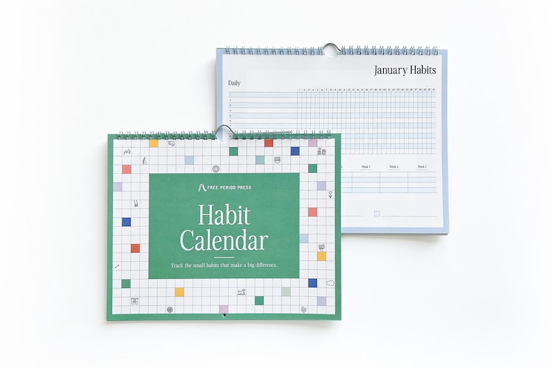 Habit Tracker Calendar: Undated 12-month Spiral Bound Planner, 8x10" - Etsy