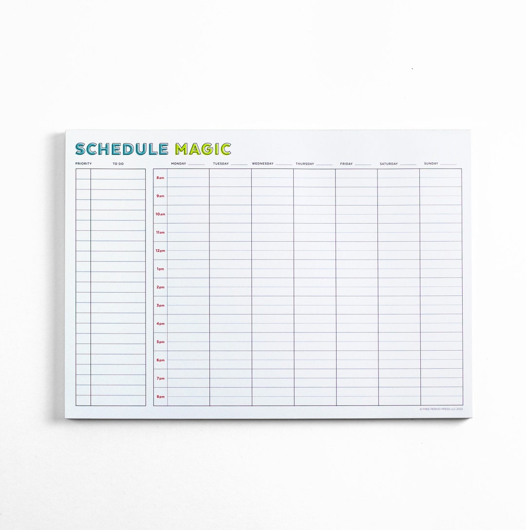 Weekly Schedule Magic To-do List Notepad | 52 Tear-off Pages | Productivity Planner | Brain Dump ...