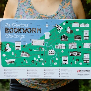 Cleveland Bookworm Challenge Map: Literary Gift, Reading Goals - Etsy
