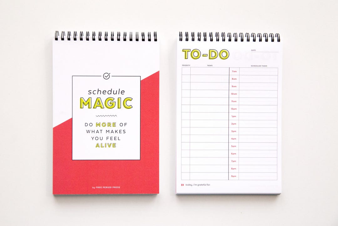 Schedule Magic To-do List Notebook: Spiral Bound Productivity Planner ...
