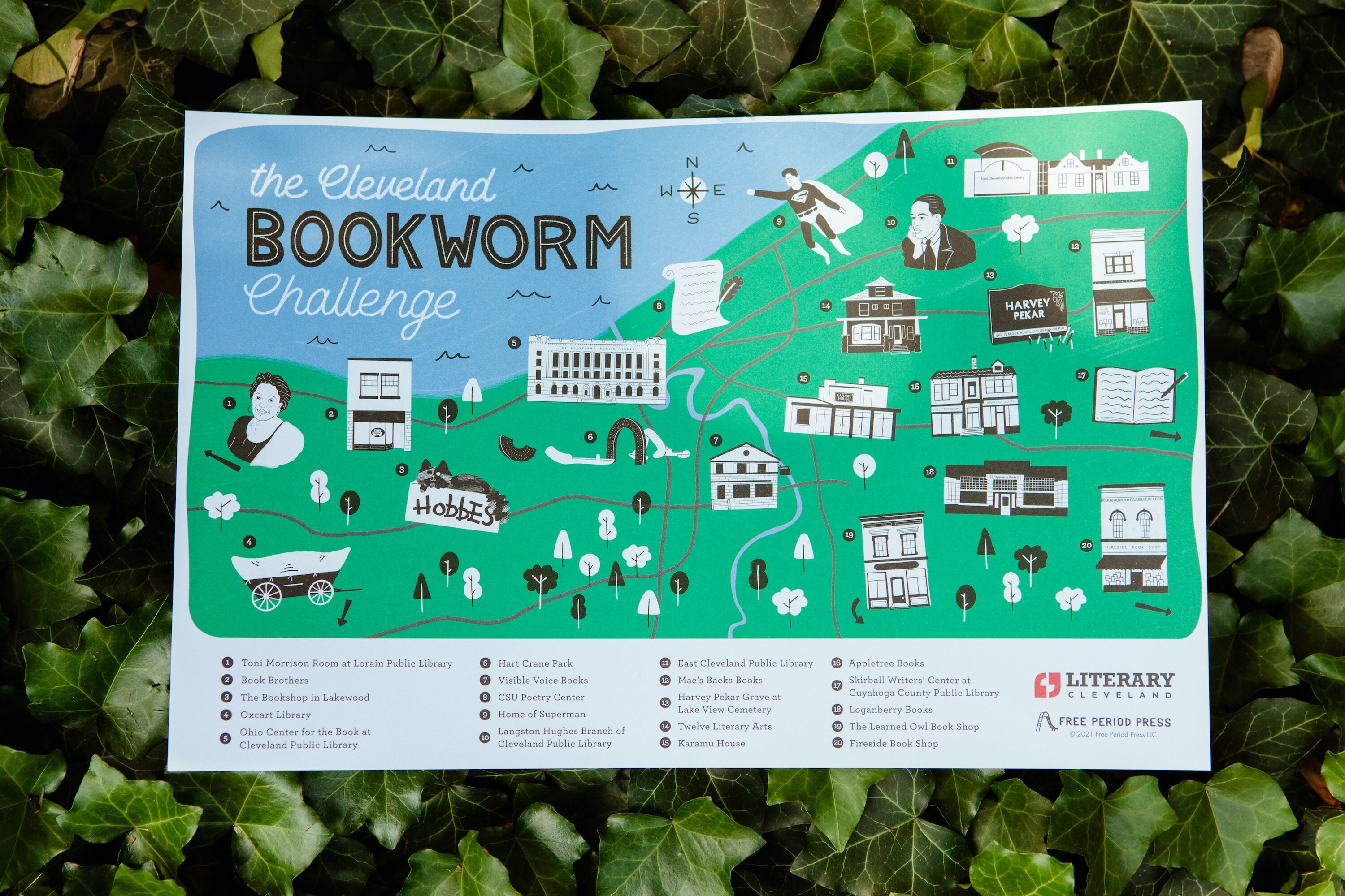 Cleveland Bookworm Challenge Map | Etsy