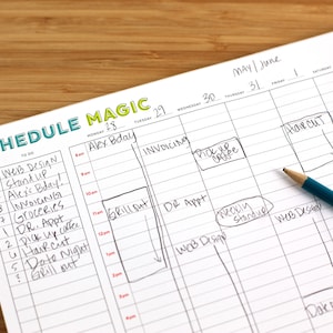 Weekly Schedule Magic To-do List Notepad | 52 Tear-off Pages | Productivity Planner | Brain Dump ...