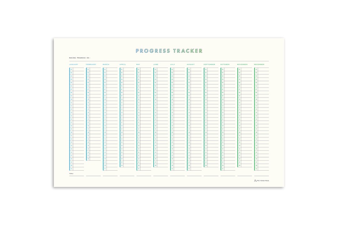 Progress Tracker Poster | 11 X 17 Daily Habit Tracker for Goals and ...