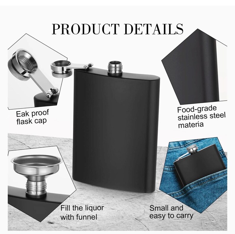 8oz Stainless Steel Hip Flask, Custom Laser Engraved With the Phrase We ...