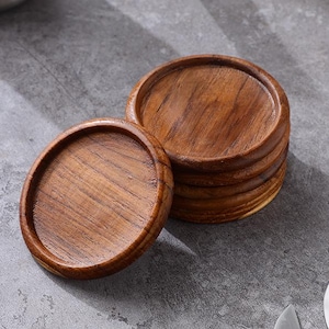Teak Wood Coaster Set, 3-inch Size, Set of 5 - Etsy