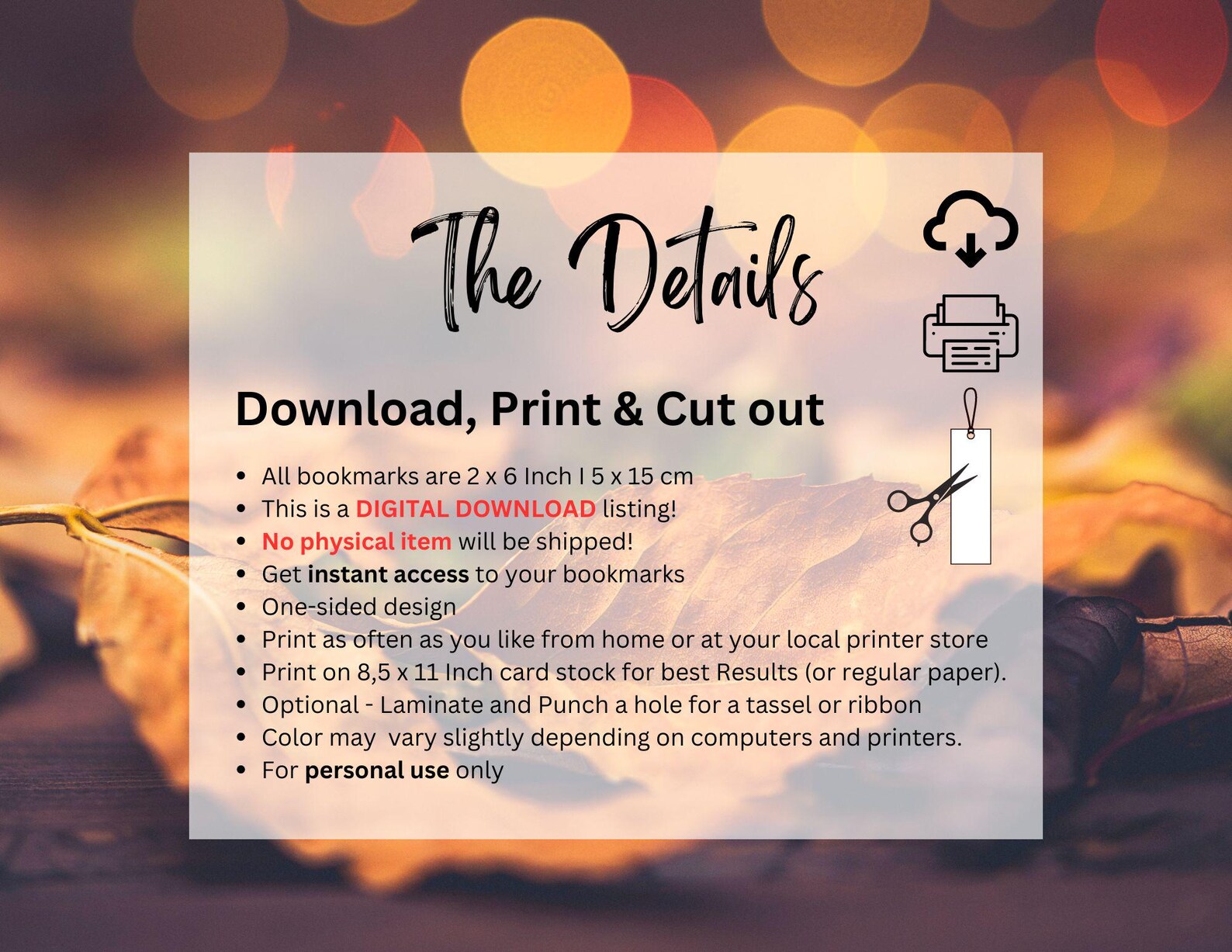 Digital Printable Bookmarks Digital Bookmark Instant Download Bookmark ...