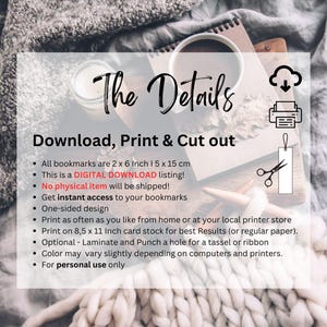 Digital Printable Bookmarks Digital Bookmark Instant Download Bookmark ...