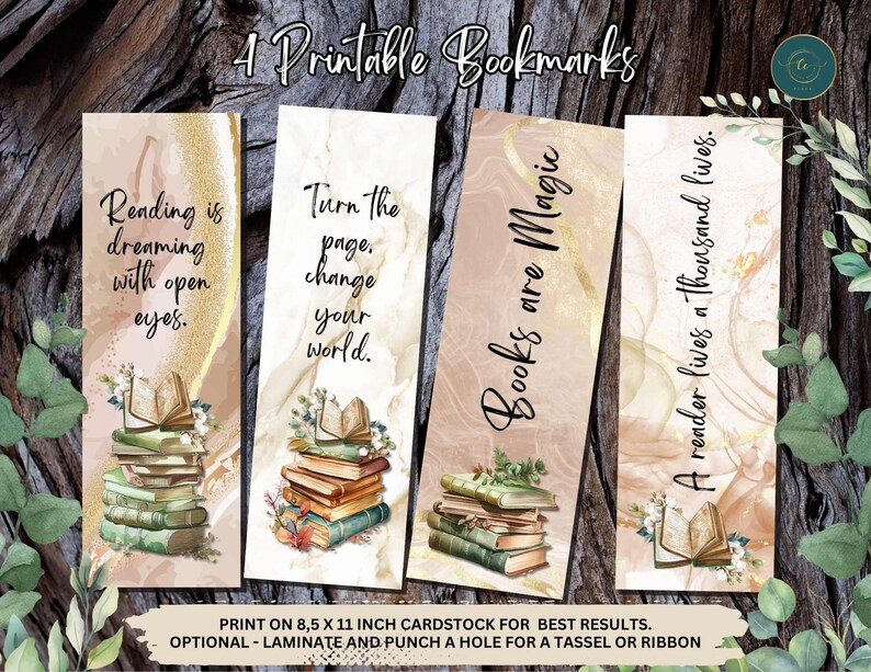 Digital Printable Bookmarks Digital Bookmark Instant Download Bookmark ...