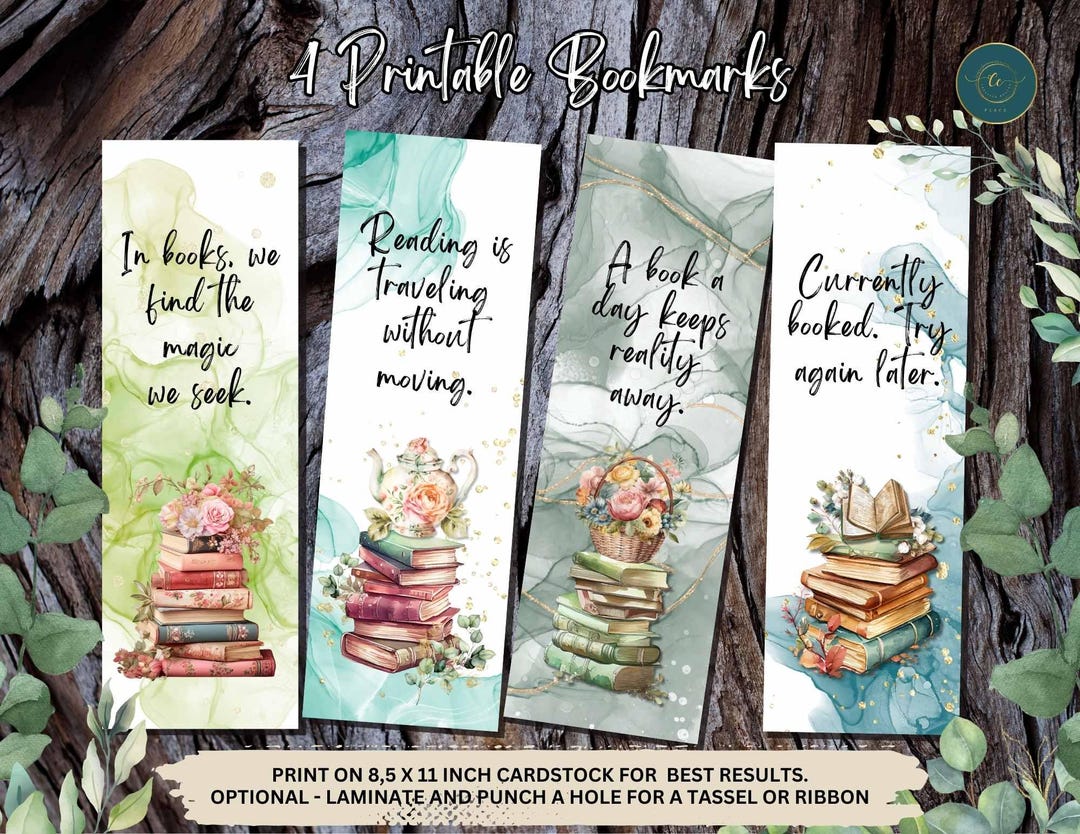Digital Printable Bookmarks Digital Bookmark Instant Download Bookmark ...