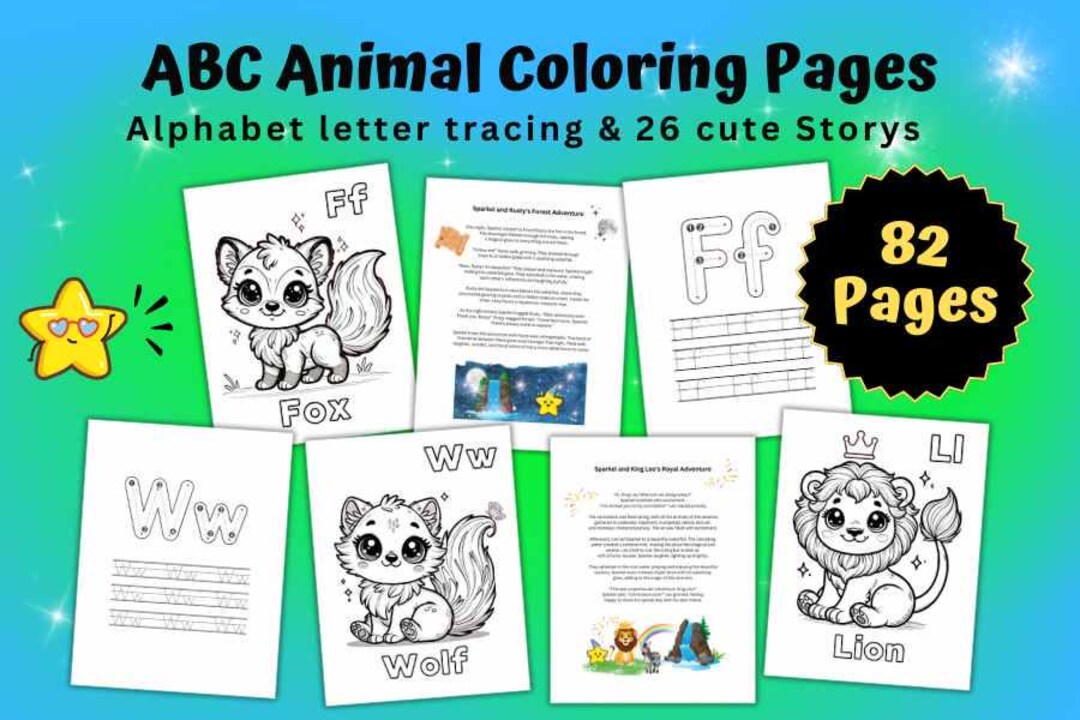 Animal Alphabet Coloring Pages for Kids Printable Alphabet Lettere ...