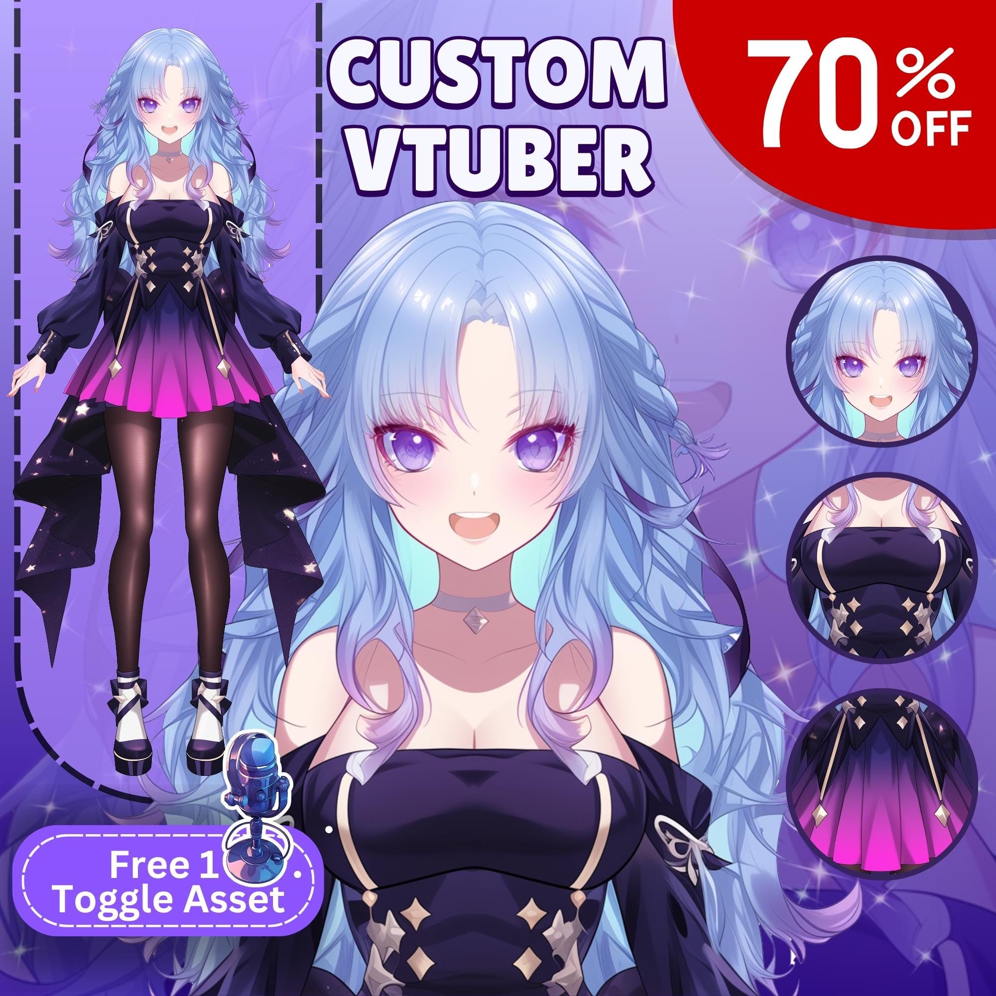 Custom Vtuber Model / Live2d Model Premade/ Vtuber Design / Vtuber Room ...