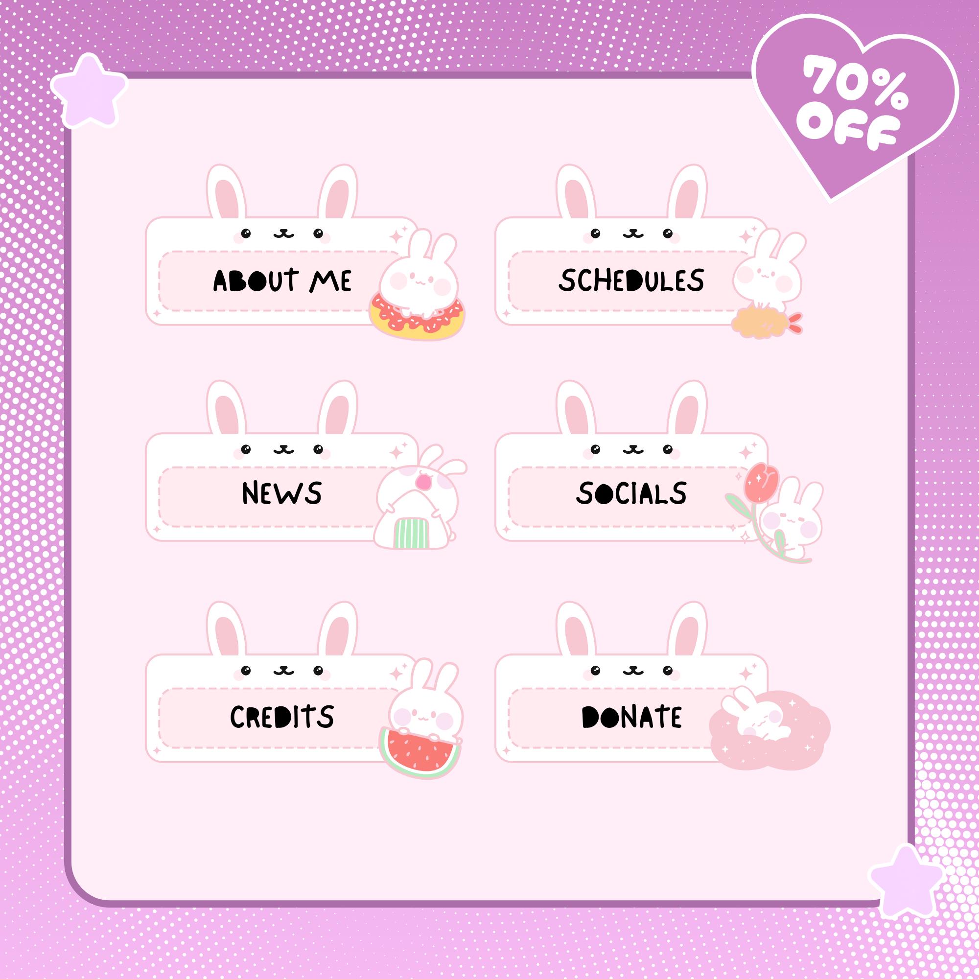 Custom Full Body Chibi Cute Panels or Button Information for Twitch ...