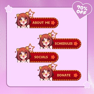 Custom Chibi Cute Twitch Panel for Your Stream | Personalized Twitch ...